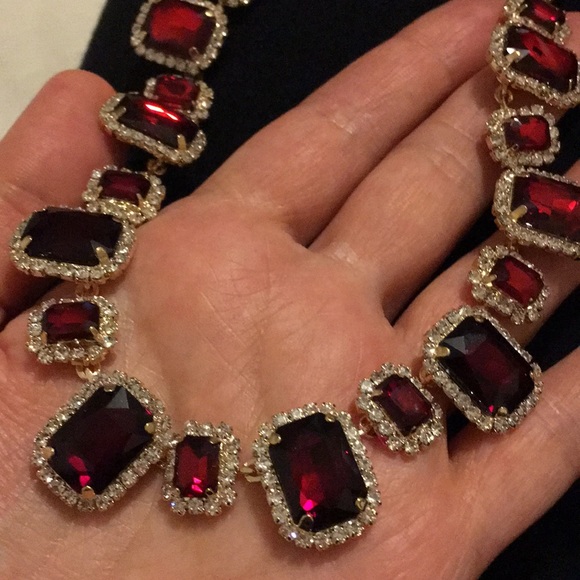 Jewelry | Beautiful Red Crystal Necklace And Earrings Set | Poshmark